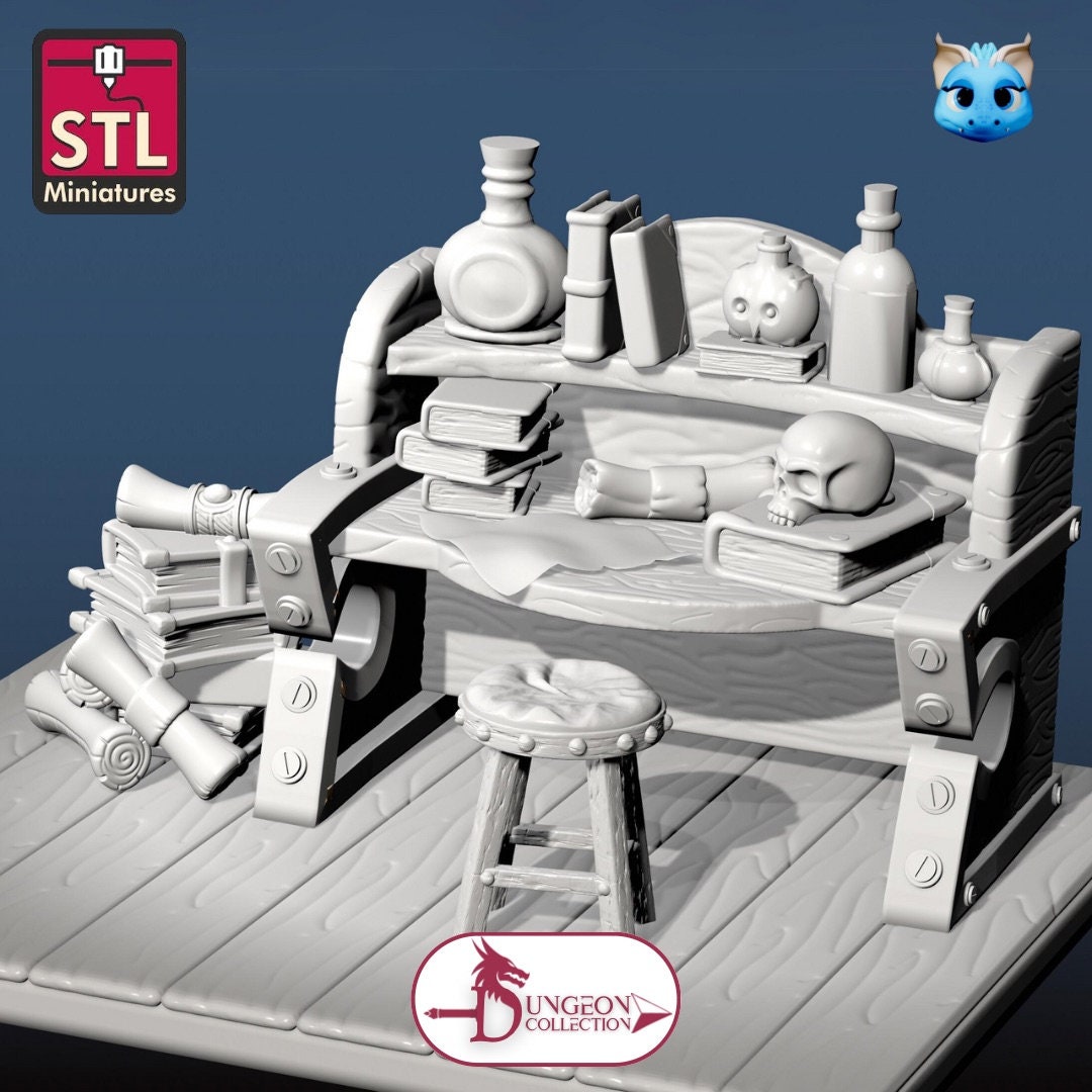 Exquisite 3D Printed Medieval Scribe's Desk - Dungeons and Dragons ...