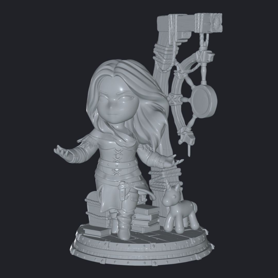 Chibi STL Files the Witcher Ciri, Geralt, Triss, and Yennefer Are ...