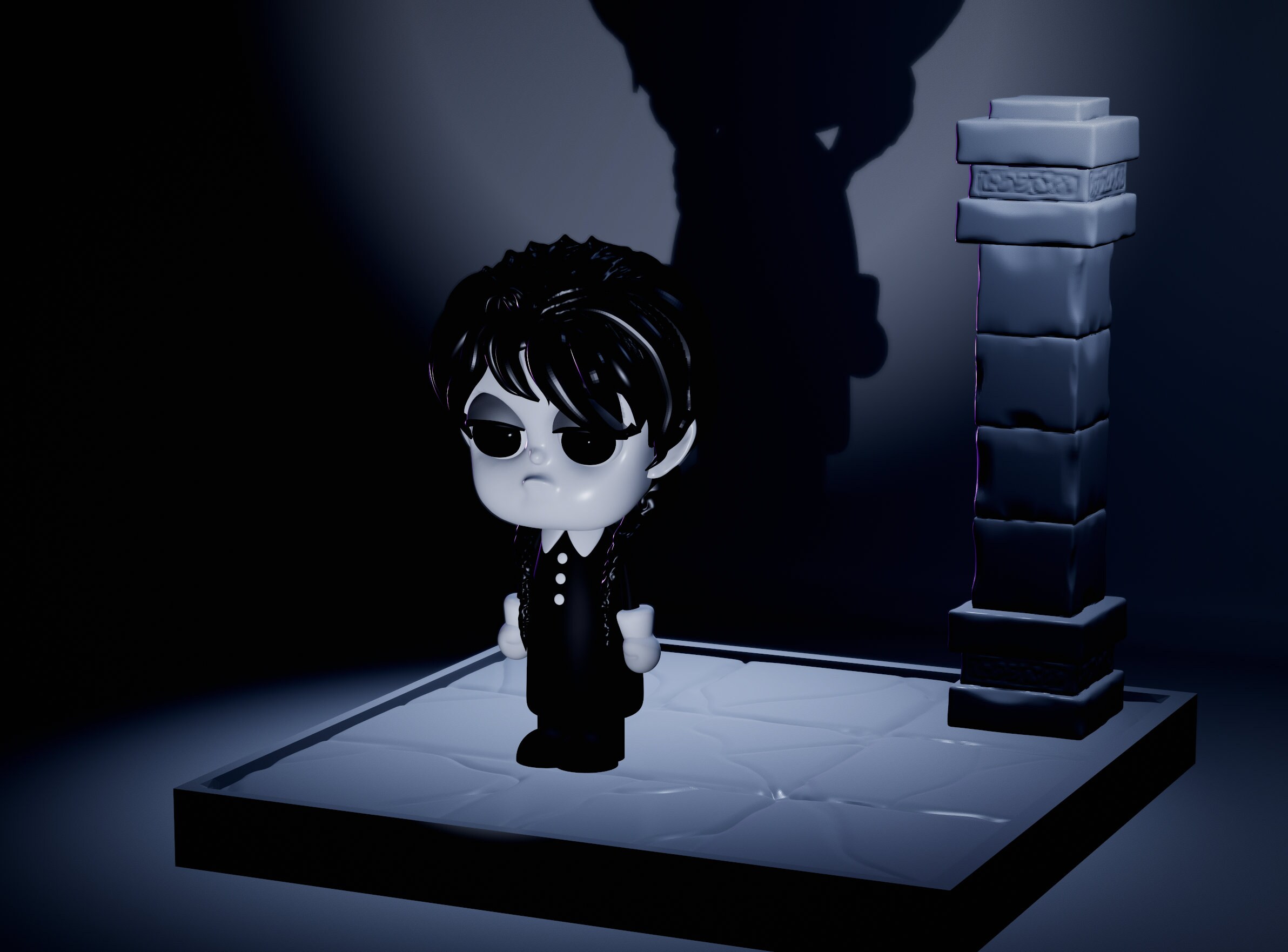 Wednesday A. Similar wednesday Chibi STL File for 3d Printing - Etsy