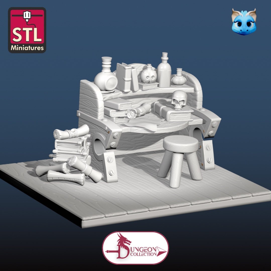 Exquisite 3D Printed Medieval Scribe's Desk Stunning 3D Printed ...