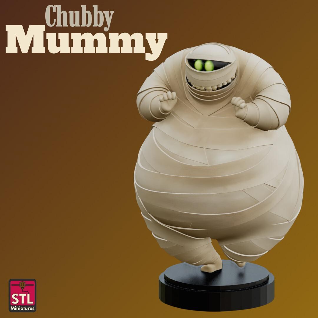 STL File – Chubby Mummy Madness – 3D Printable Comic Style Miniature – Funny and Charming With ...