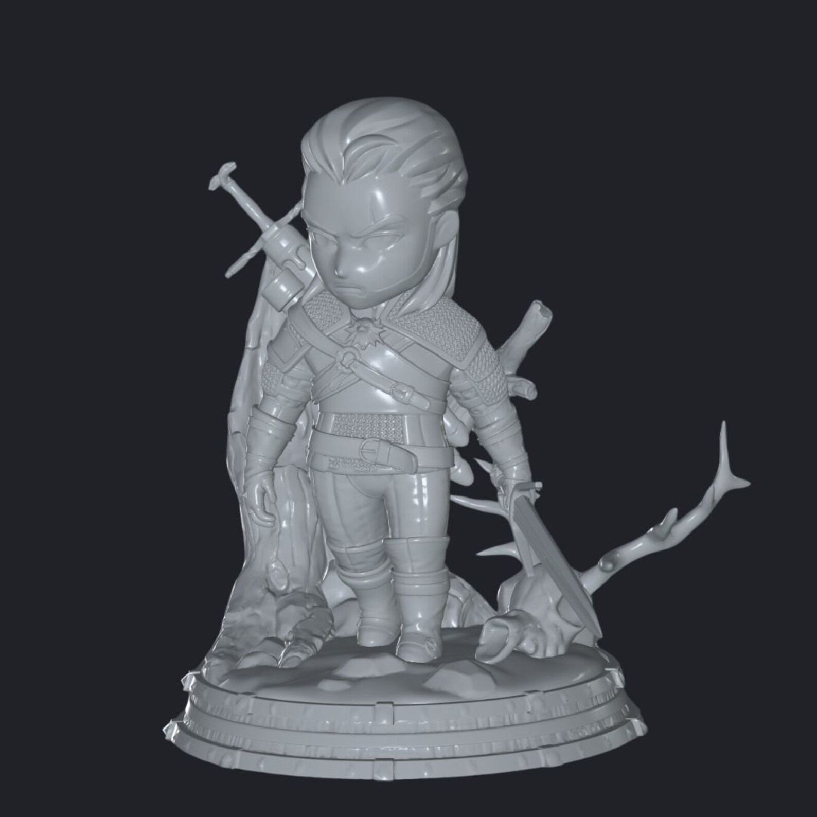 Chibi STL Files the Witcher Ciri, Geralt, Triss, and Yennefer Are ...