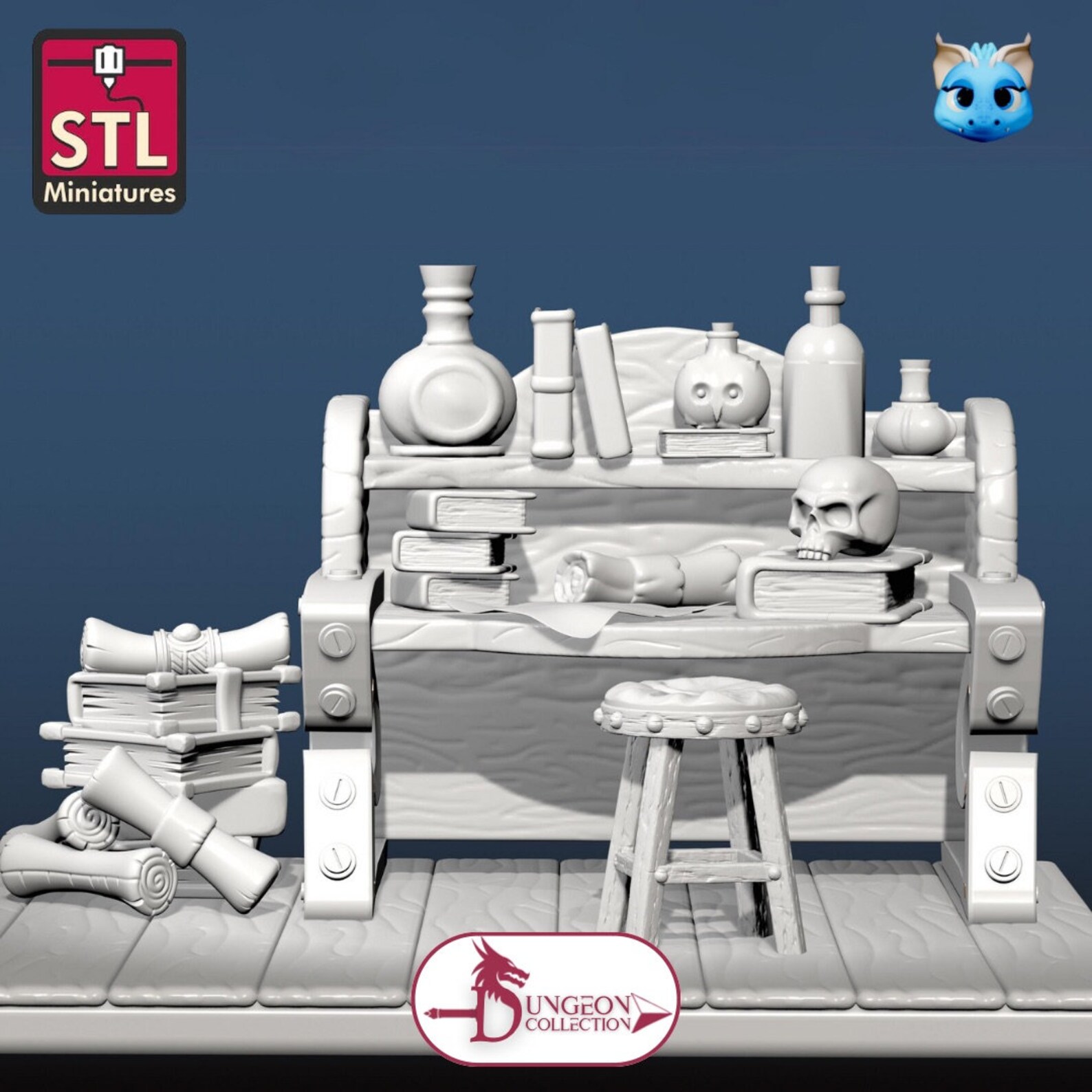 Exquisite 3D Printed Medieval Scribe's Desk - Dungeons and Dragons ...