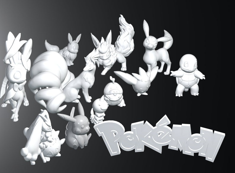 Pack Pokemon 104 Pack Printer Stl Files Pokemon 3D Figure, Pokemon Print Ready 3D Model, 3D ...