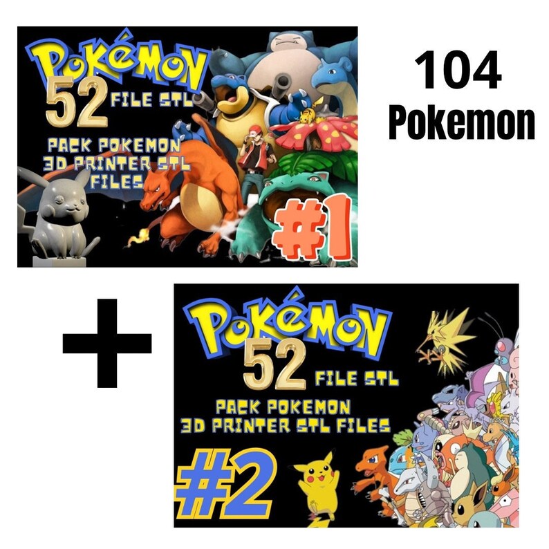 Pack Pokemon 104 Pack Printer Stl Files Pokemon 3D Figure, Pokemon ...