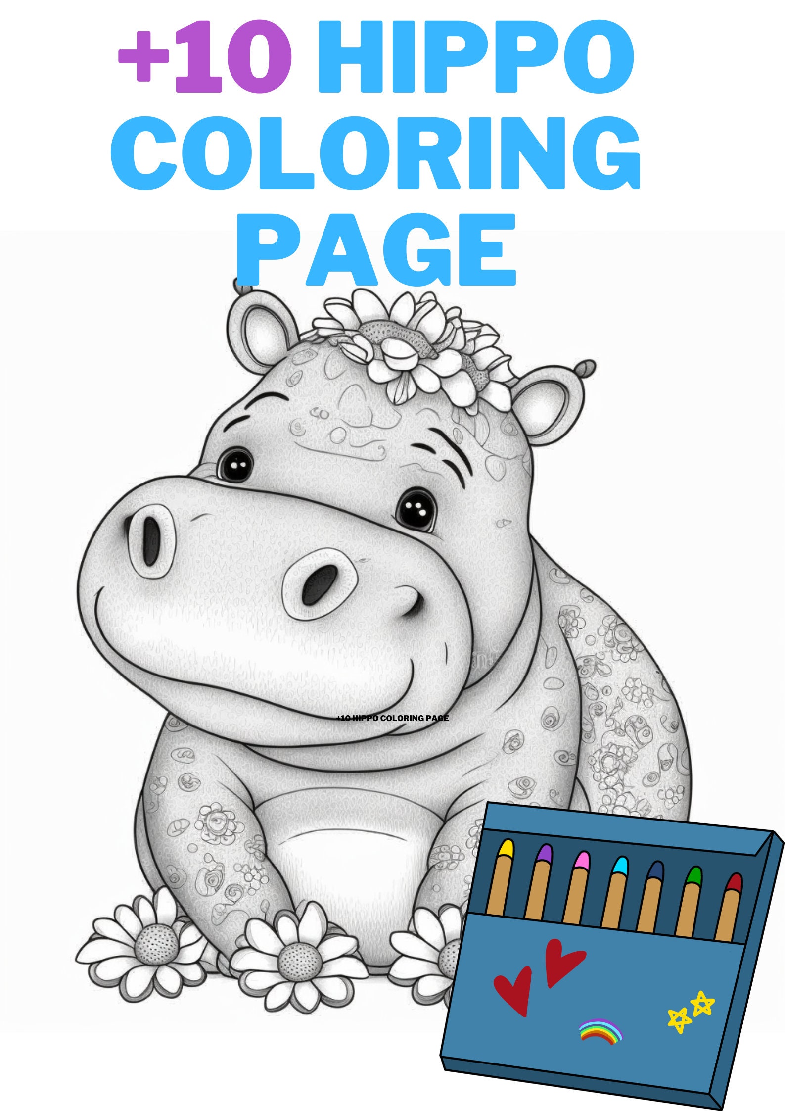 Cute Hippo Coloring Pages