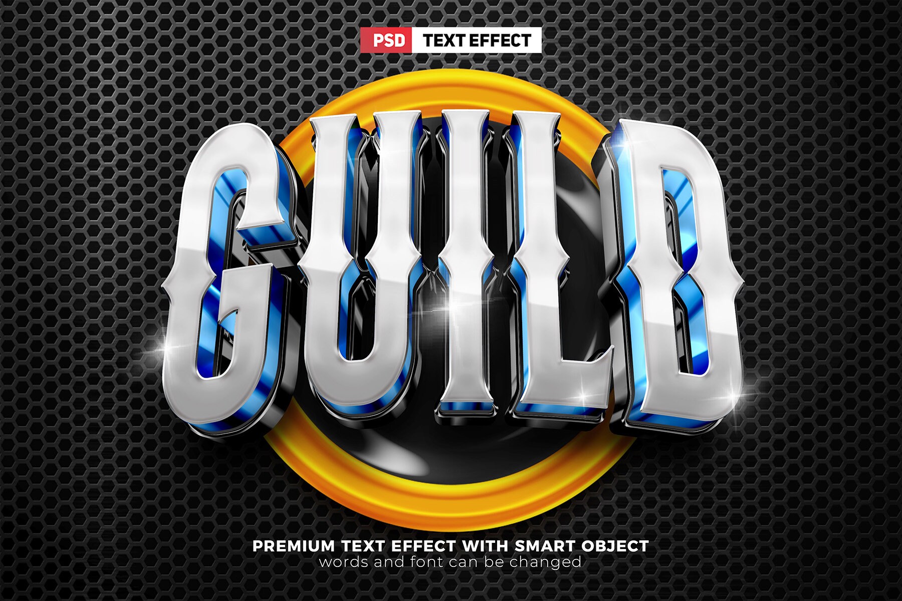 Esport Team 3D Text Effect Logo Template. Photoshop Template - Etsy