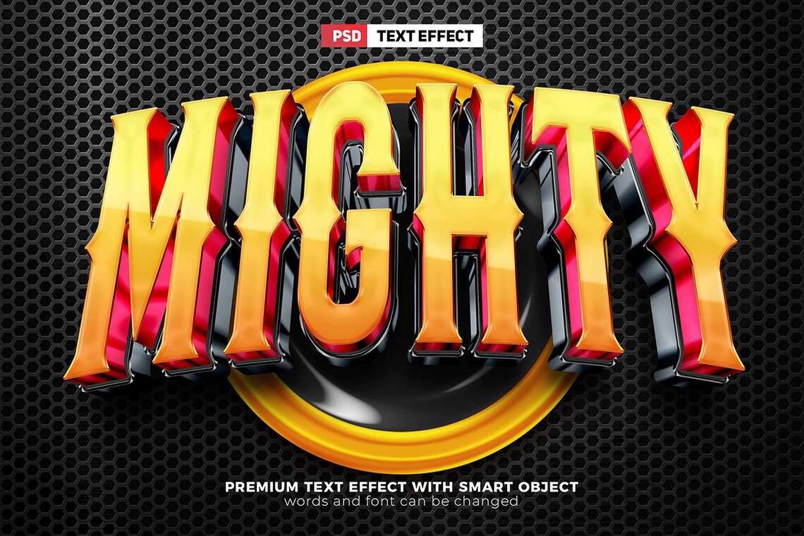 Esport Team 3D Text Effect Logo Template. Photoshop Template - Etsy