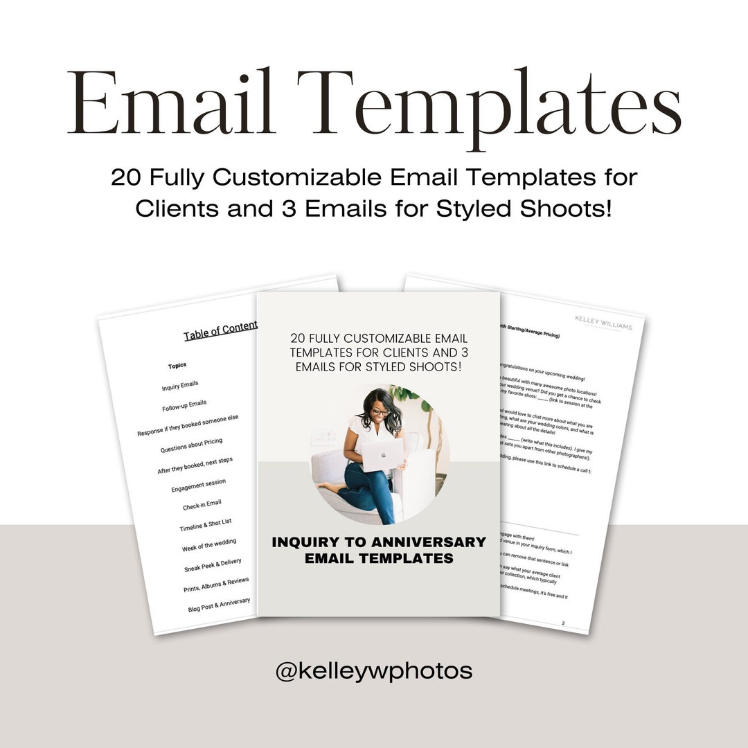 Photography Email Templates, Editable, Wedding Photography, Photography ...