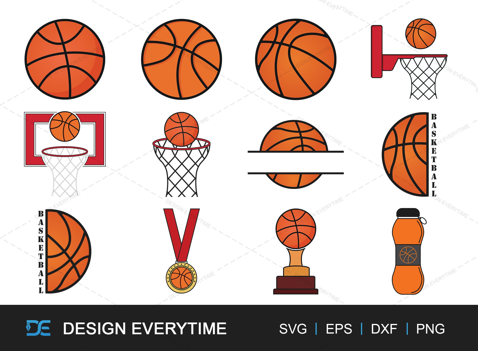 Basketball Clipart SVG Bundle, Sports Vector, Basketball SVG, Sports ...