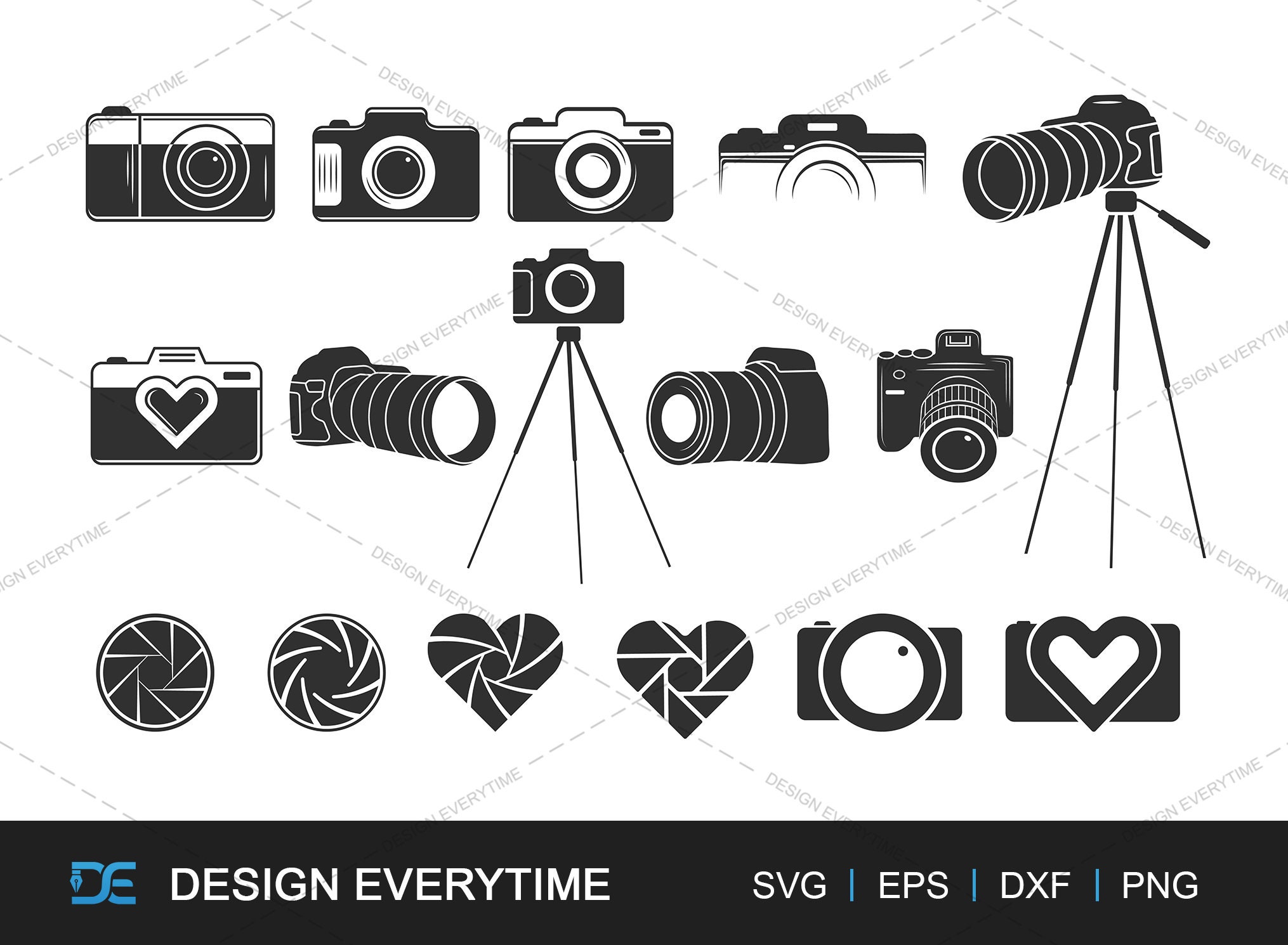 Camera Silhouette SVG Bundle, Camera Vector SVG Bundle, Camera Icon ...