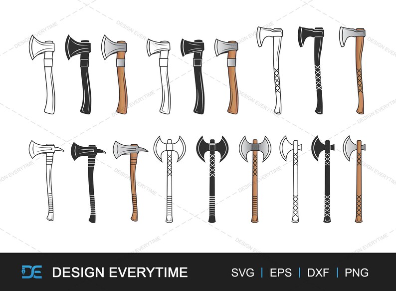 Axe Vector SVG Bundle, Axe Silhouette SVG, Axe, Forest Tools, Axe ...