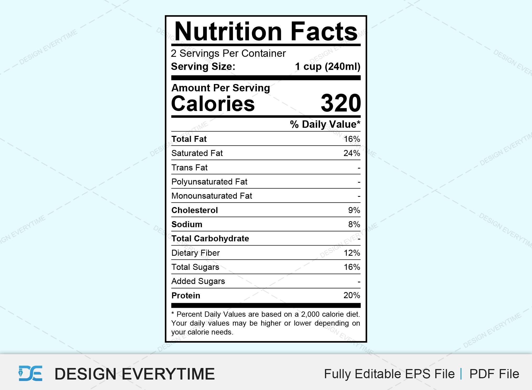 Editable Nutrition Facts Template Bundle, Customize Nutrition Label ...