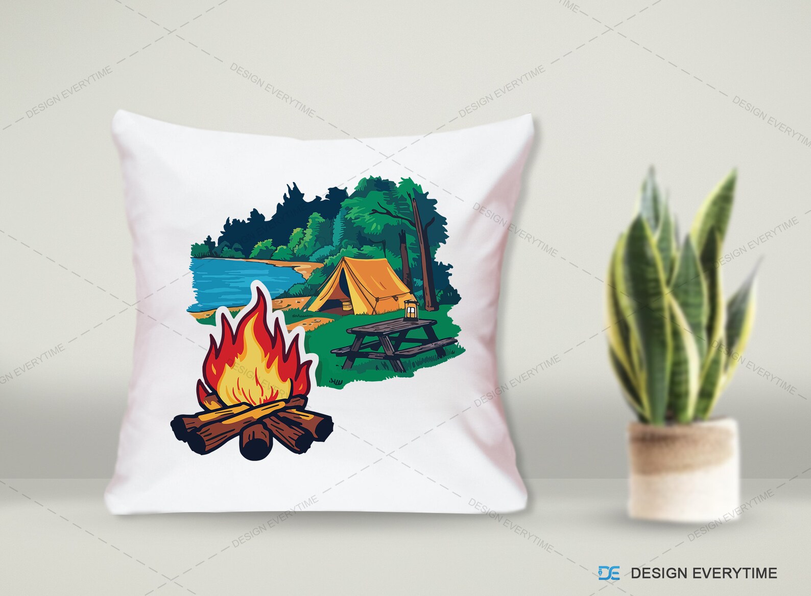 Camping Clipart Vector SVG Design, Outdoor Adventure Graphics, Camping ...