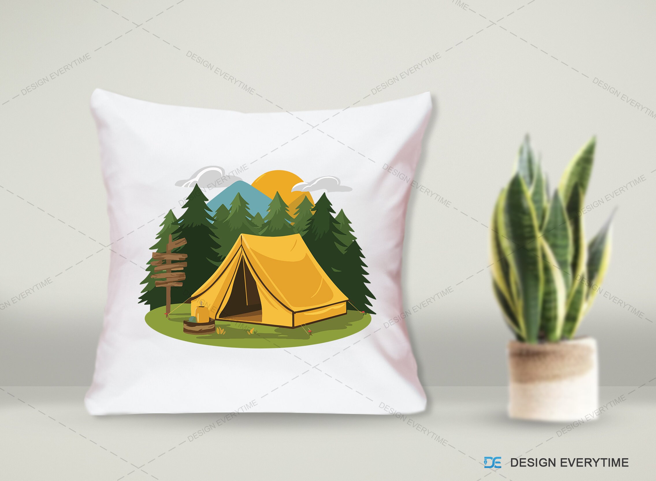 Camping Clipart Vector SVG Design, Outdoor Adventure Graphics, Camping ...