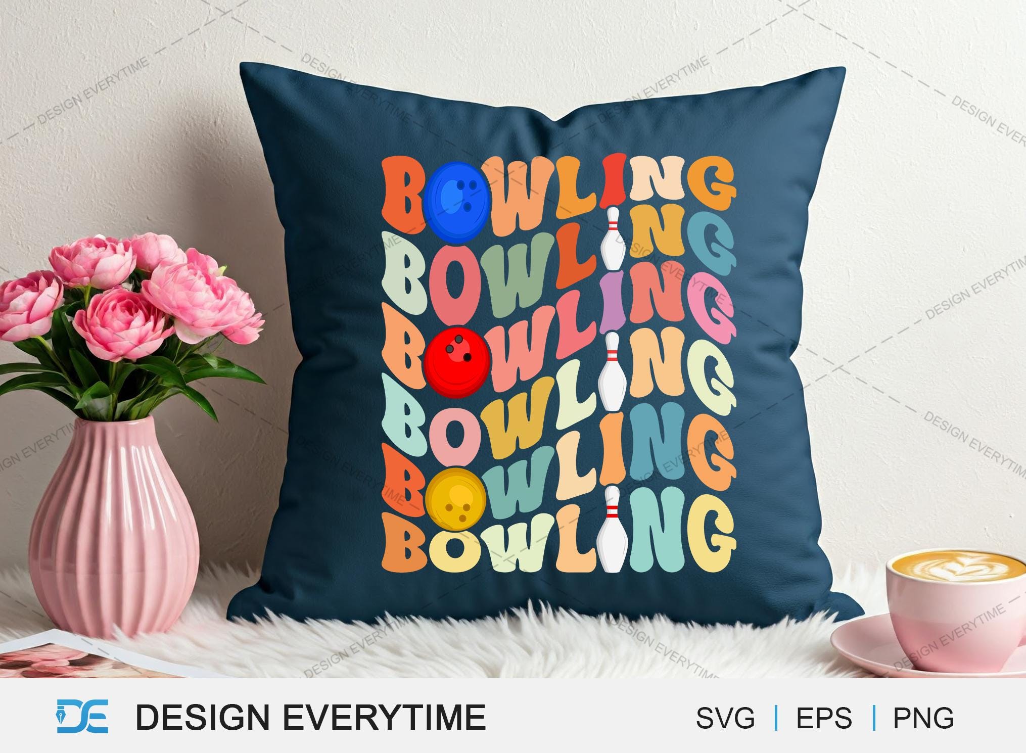 Bowling Typography SVG Design Bundle, Bowling Typography Design, Sports ...