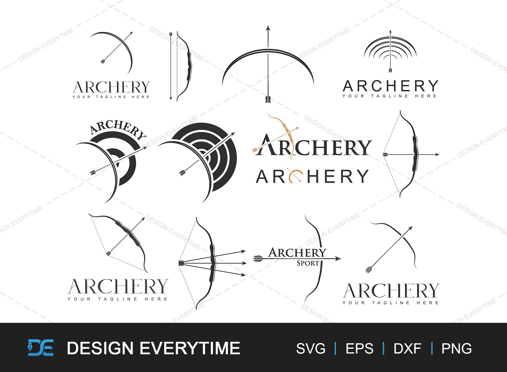 Precision Archery Logo SVG Bundle, Archery Typography - Digital Designs ...