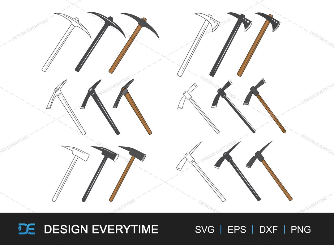 Axe Vector SVG Bundle Pick Axe Silhouette SVG Pick Axe - Etsy