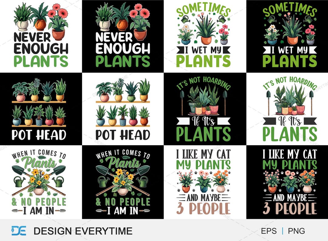 Planting Typography Design Bundle, Dying Plant in Planter, Planting ...