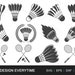 Badminton Vector Bundle SVG, Racket Silhouette, Badminton Illustration ...