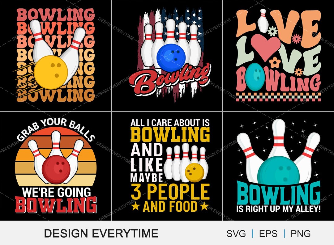 Bowling Typography SVG Bundle Design, Bowling Typography Design, Sports ...