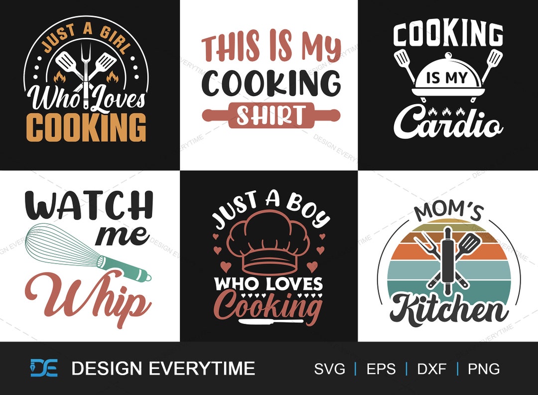 Cooking Typography SVG Bundle, T Shirt Design Bundle, Master of the ...