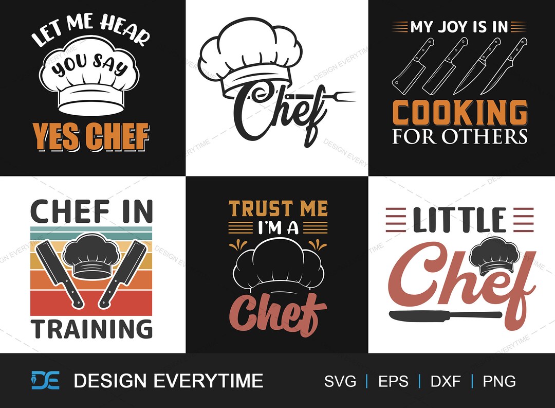 Chef Typography SVG Bundle, T Shirt Design Bundle, Master of the ...