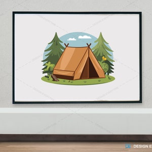 Camping Clipart Vector SVG Design, Outdoor Adventure Graphics, Camping ...