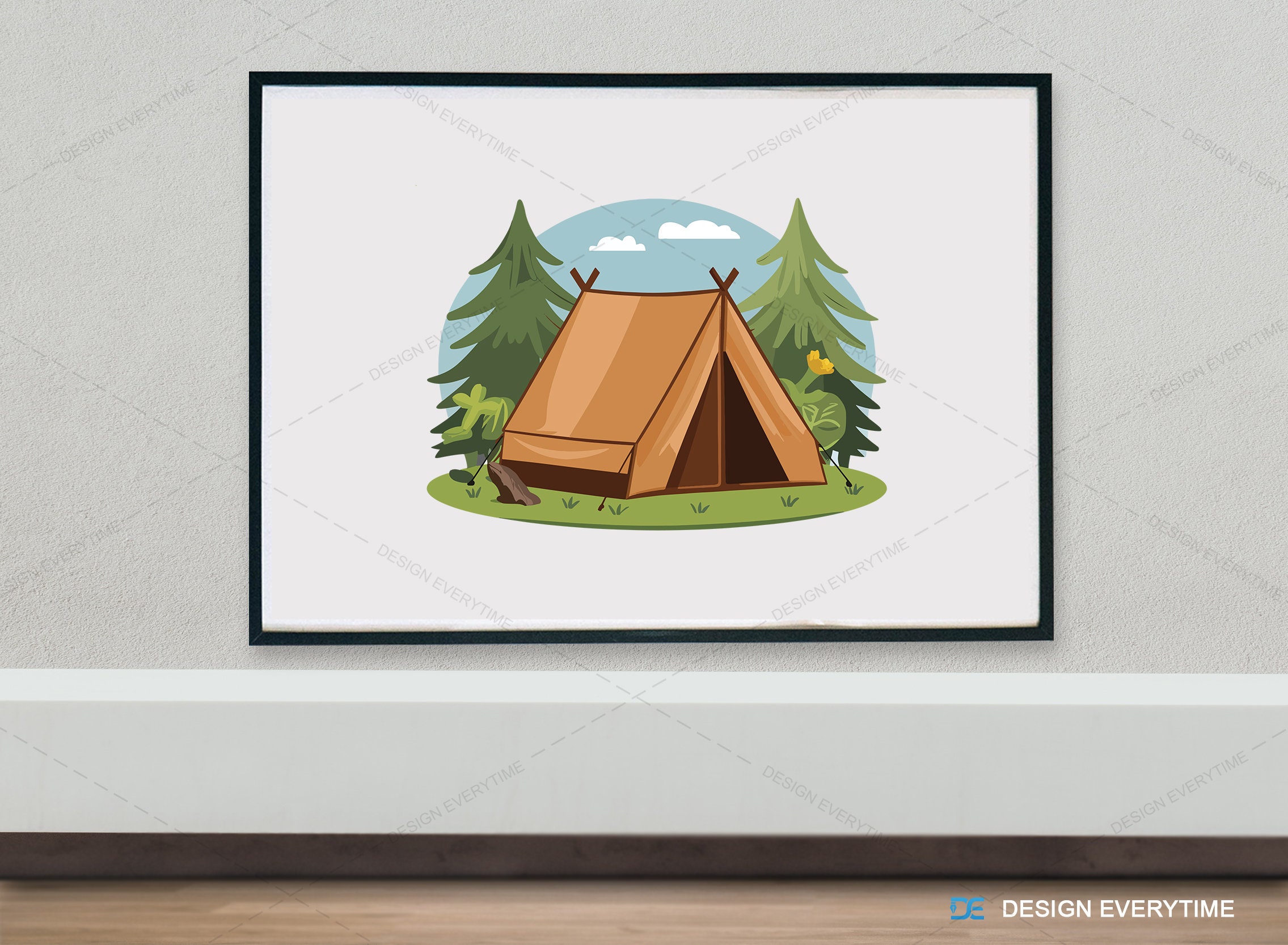 Camping Clipart Vector SVG Design, Outdoor Adventure Graphics, Camping ...