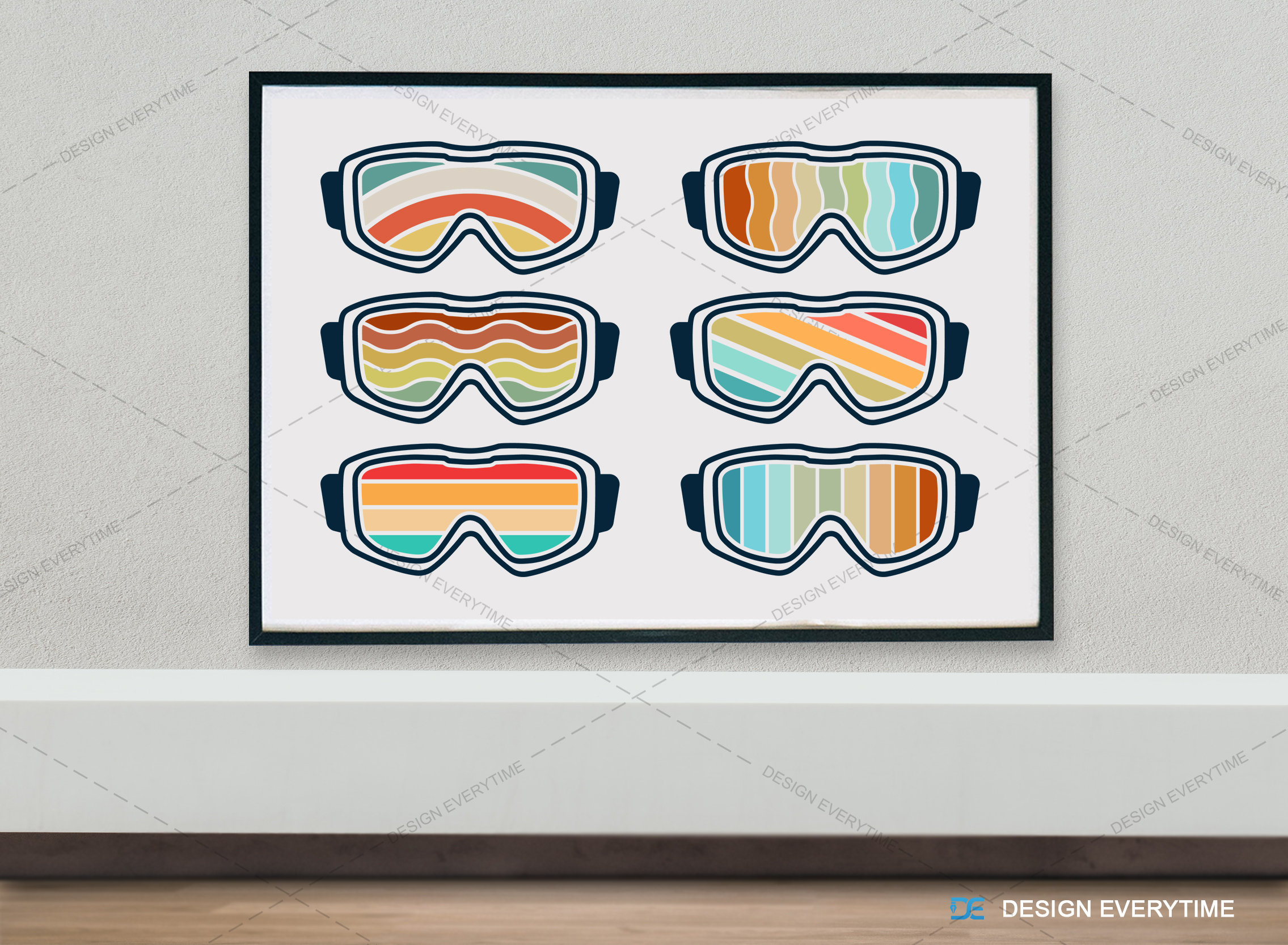 Retro Goggles Vector SVG Stylish Eyewear Clipart DIY - Etsy