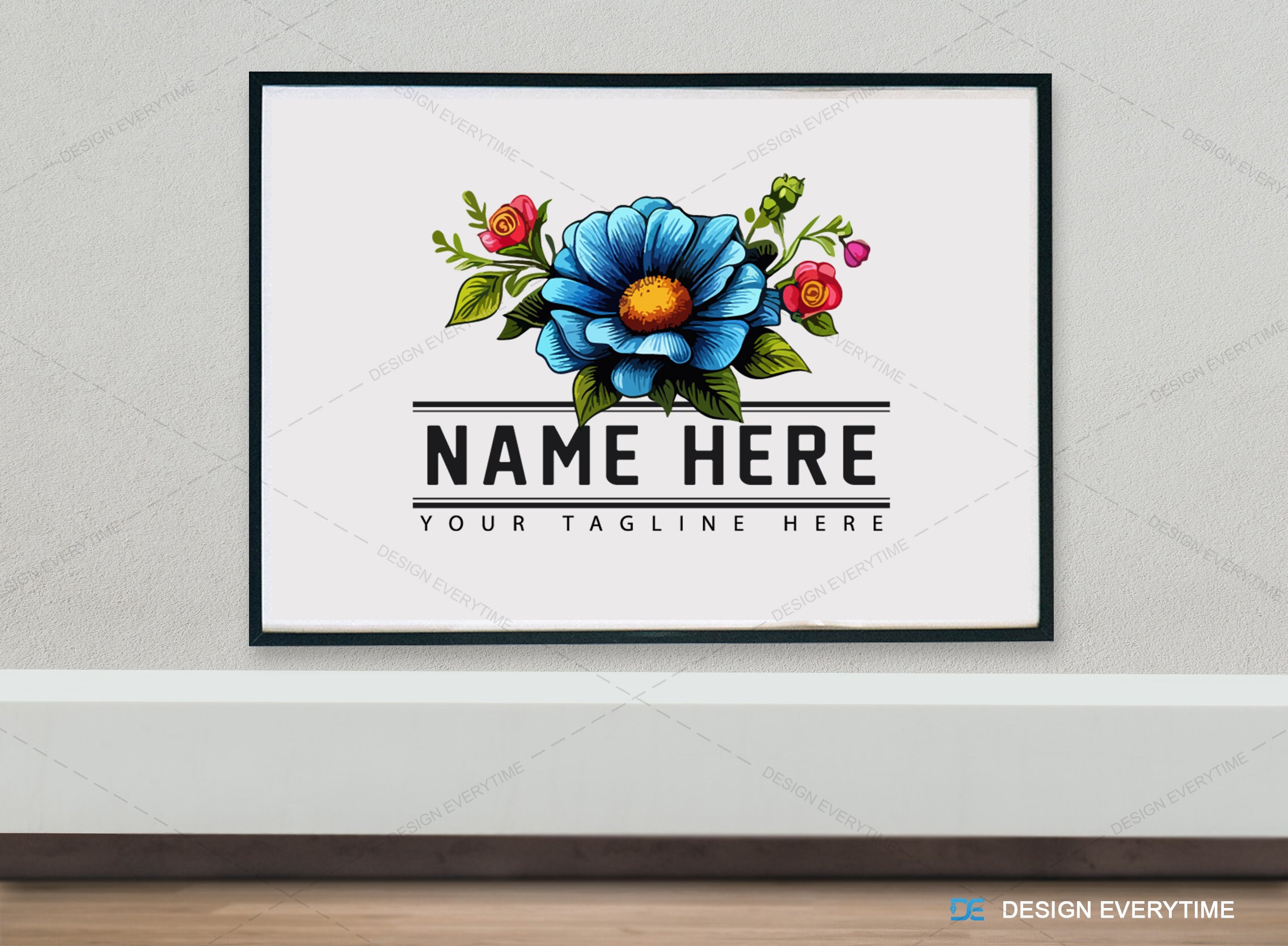 Floral Sublimation Monogram Logo Bundle, Watercolor Floral Sublimation ...
