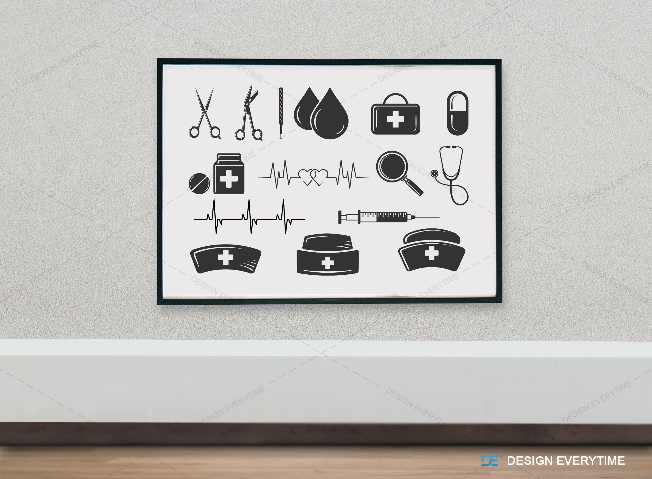 Medical Tools Bundle, Medical Equipment Bundle, Nurse Hat Vector, Blood ...