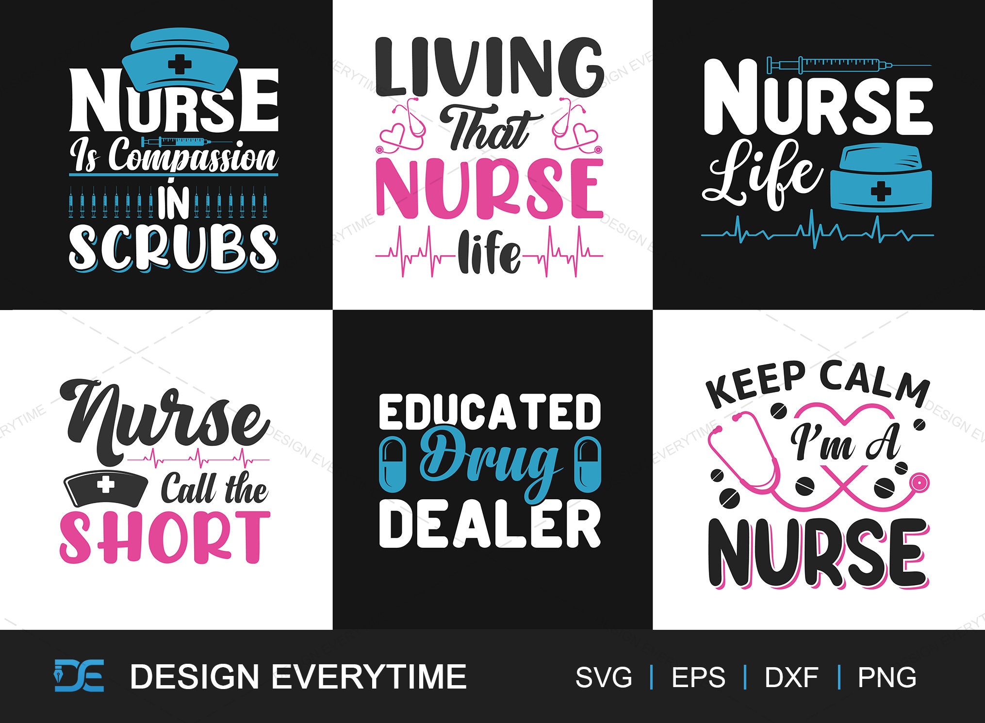 Nurse Quotes SVG Bundle, Nurse Life SVG Bundle, Nurse Passion Quotes ...