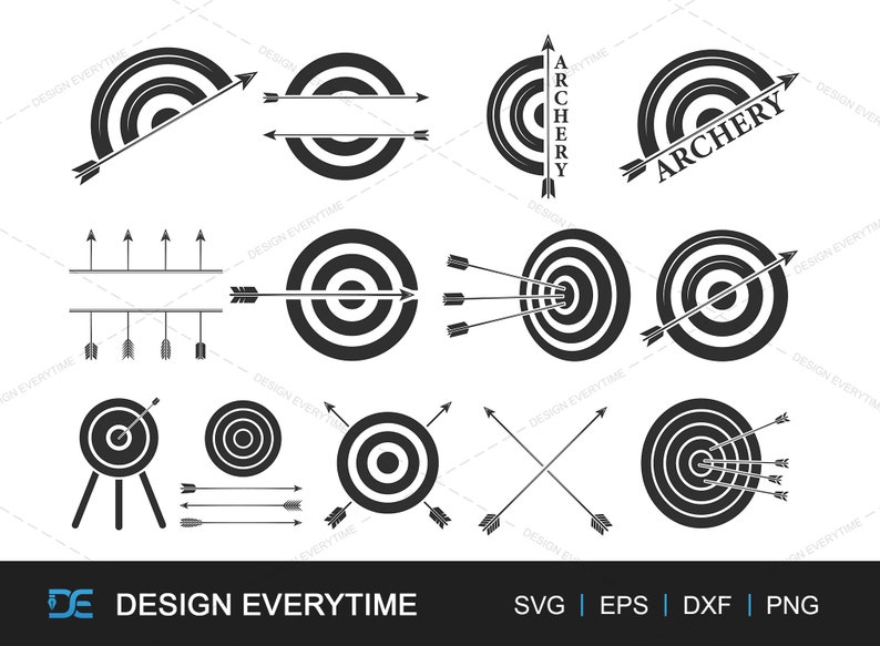 Precision Archery SVG Bundle - Arrow Designs for DIY Projects - Vector ...