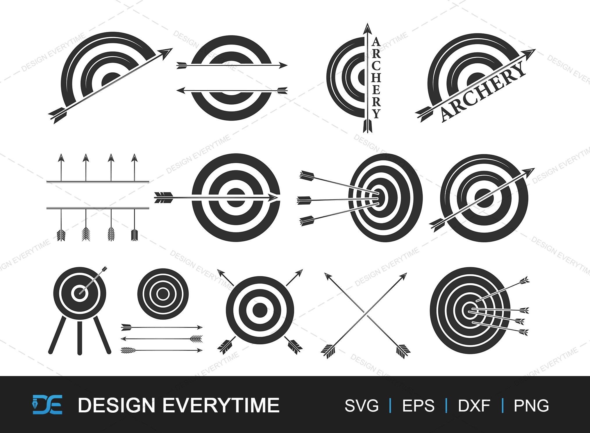 Precision Archery SVG Bundle - Arrow Designs for DIY Projects - Vector ...
