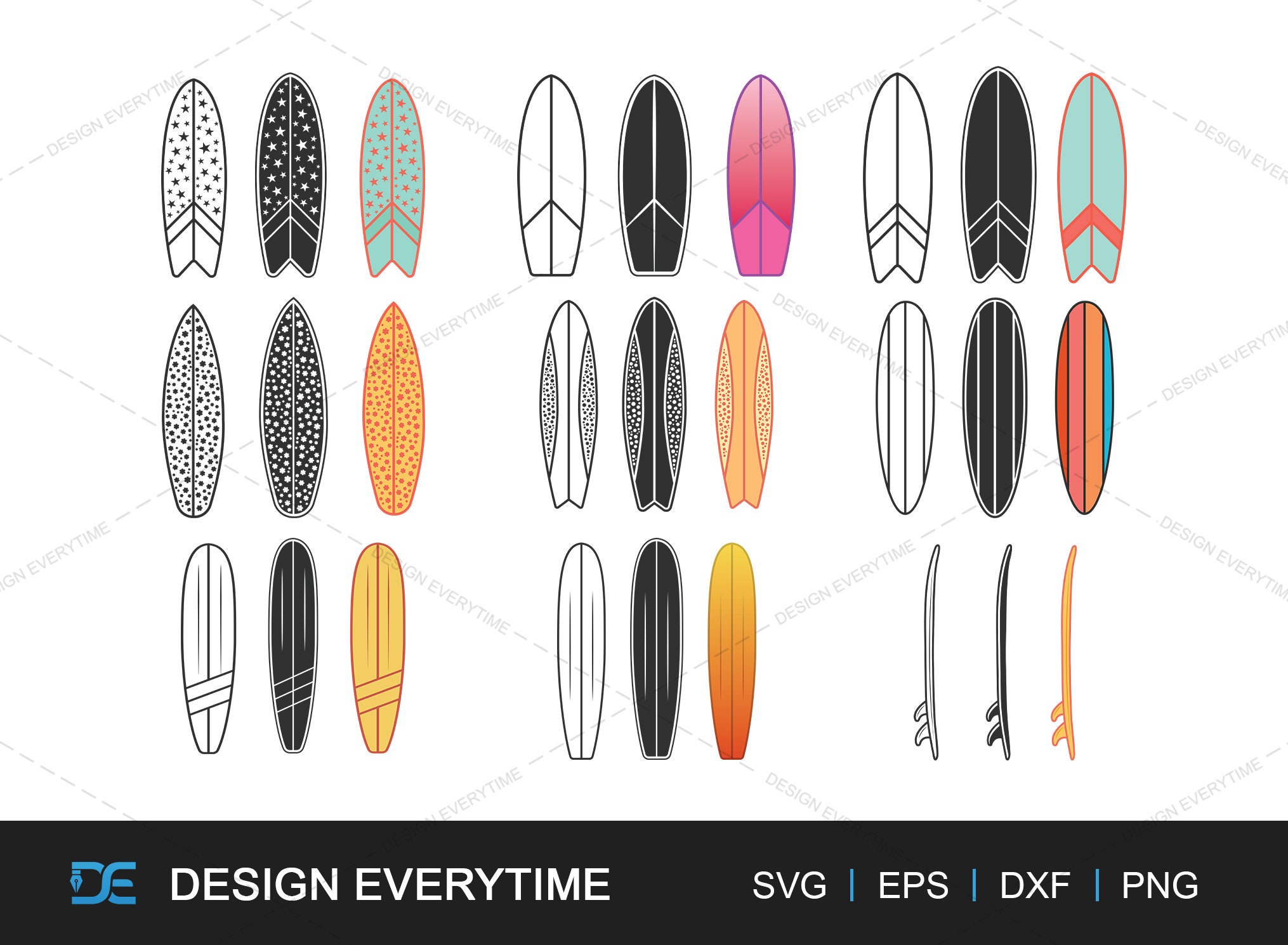 Surfboard Side Silhouette