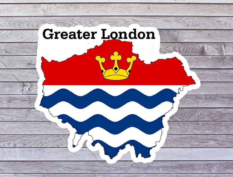 Greater London County Map Sticker,uk Stickers, Geography Stickers, Gift ...