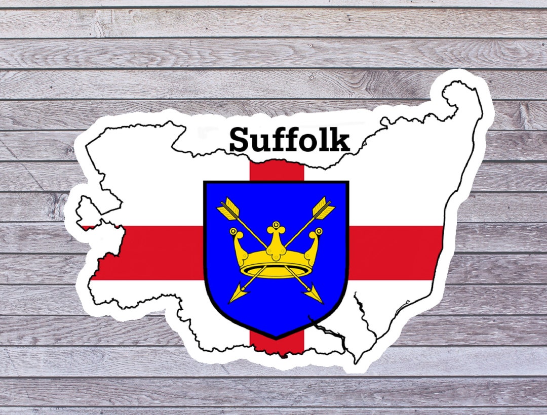 Suffolk County Map Sticker Flag For Laptop Book Fridge Guitar Etsy