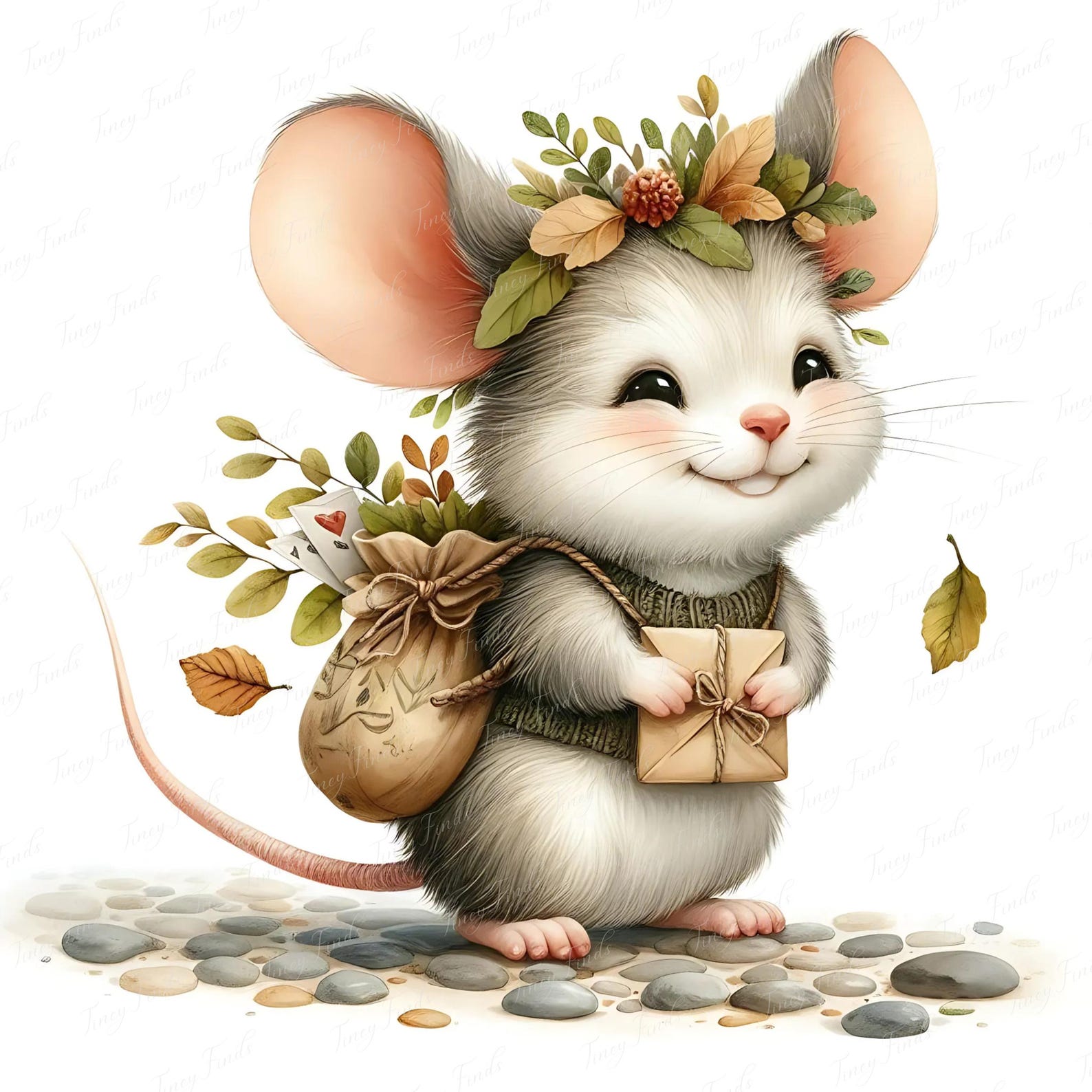 Cute Fall Mouse Clipart 12 JPEG | Autumn Animal Sublimation | Woodland ...