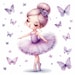 Pastel Purple Ballerina Clipart: Watercolor Ballet Art (digital ...
