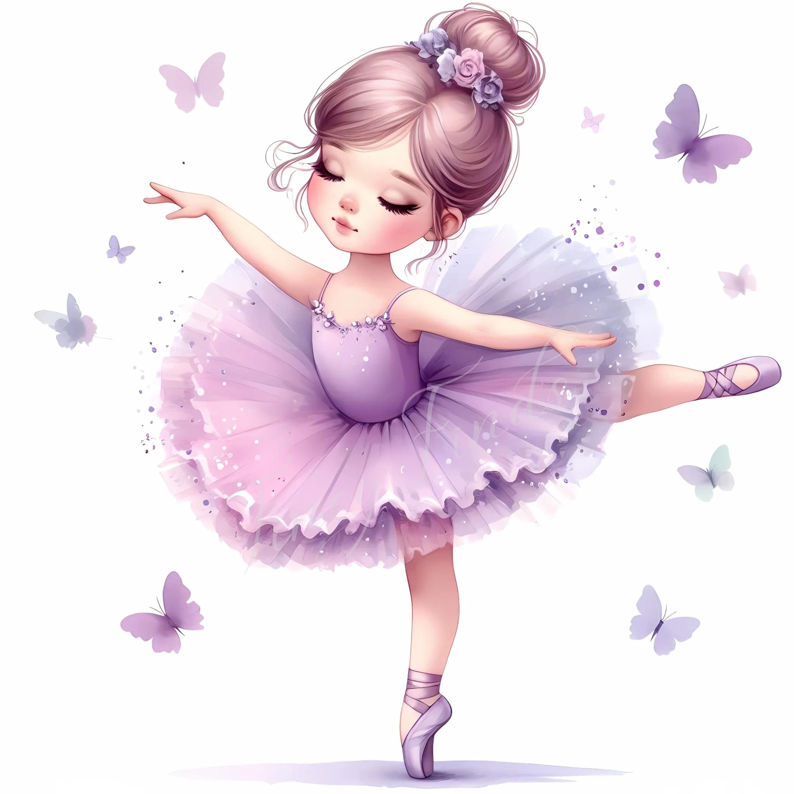 Pastel Purple Ballerina Clipart: Watercolor Ballet Art (digital ...