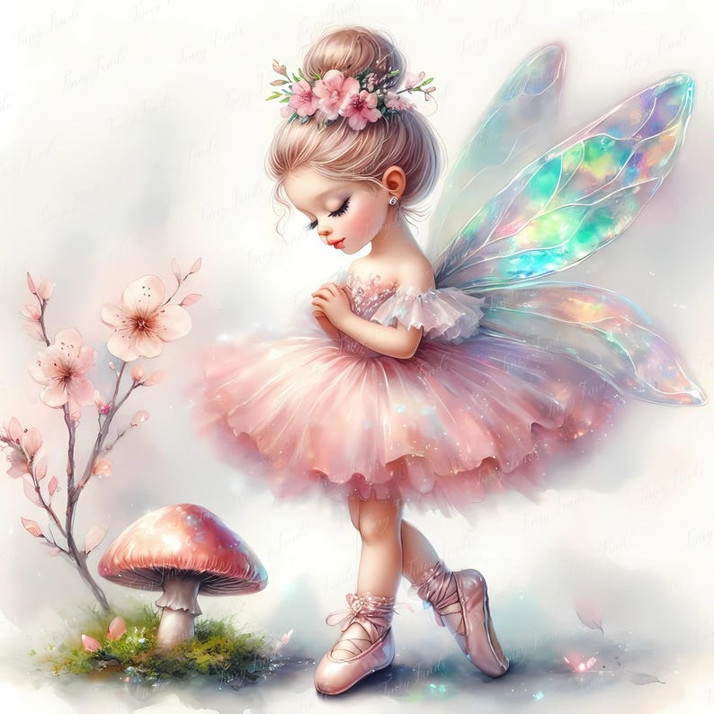 Fairy Ballerina Print: Whimsical Pastel Nursery Art (digital Download ...