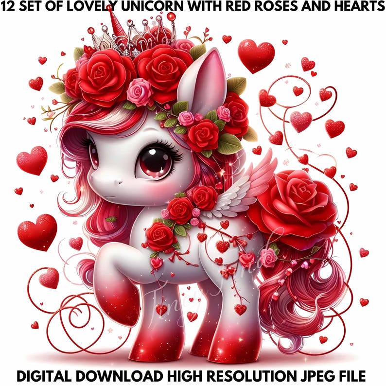 Unicorn Clipart Bundle Digital Download for Crafts Whimsical Lovely ...