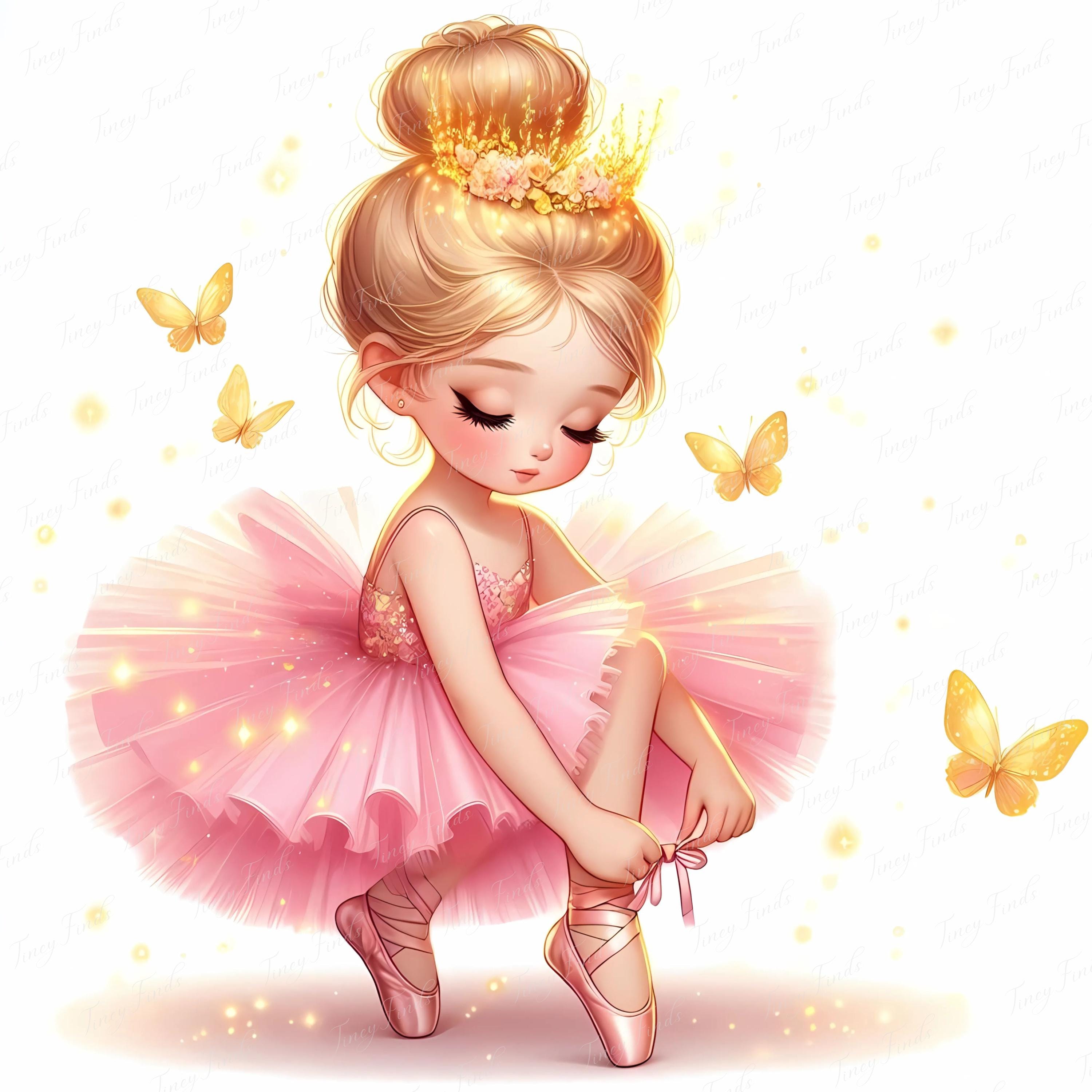 Ballet Girl Clipart Bundle: Pink Tutu Ballerina, Butterfly Fairy (JPEG ...
