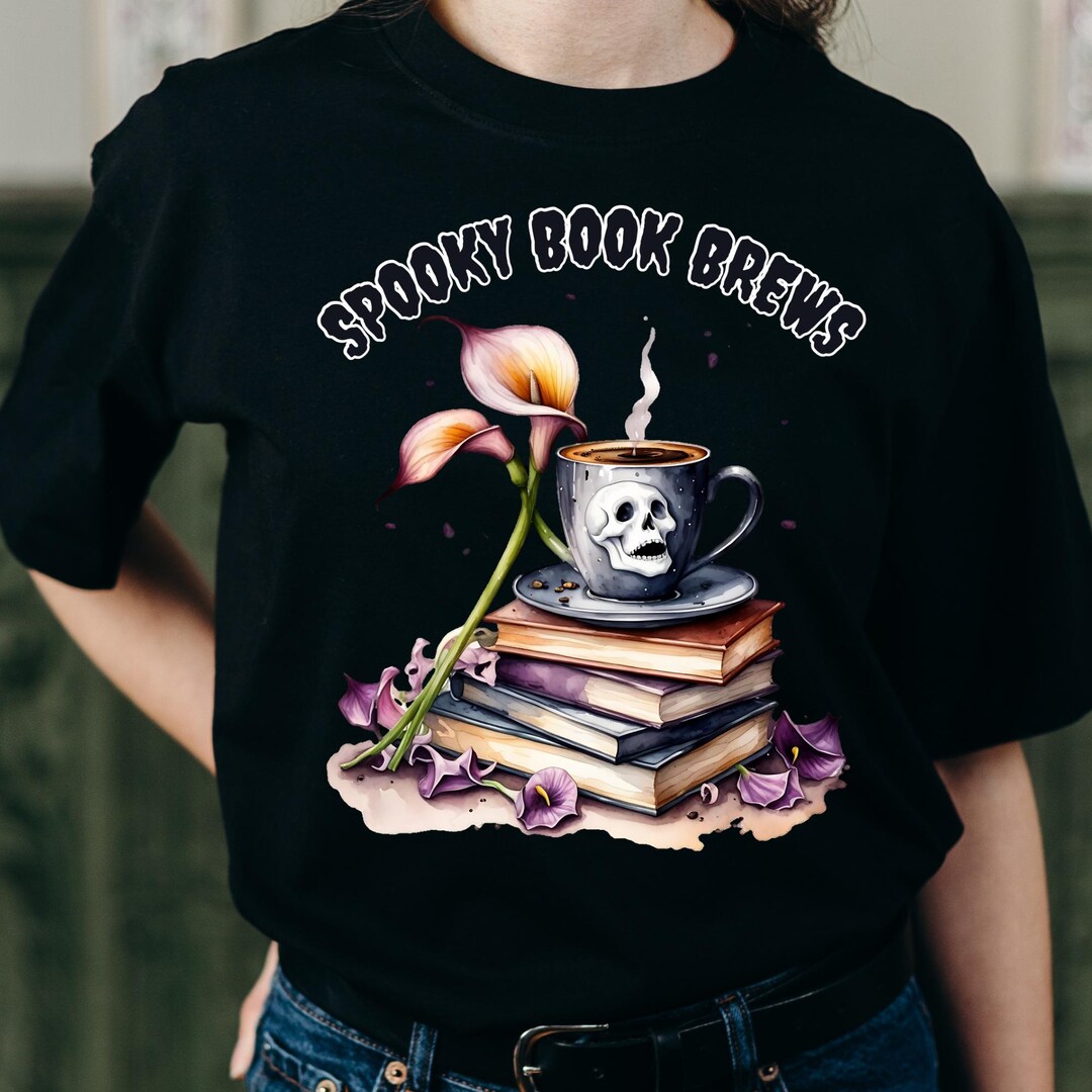 Spooky Books Brew PNG, Book Lover Design, Book Shirt PNG, Spooky Shirt ...