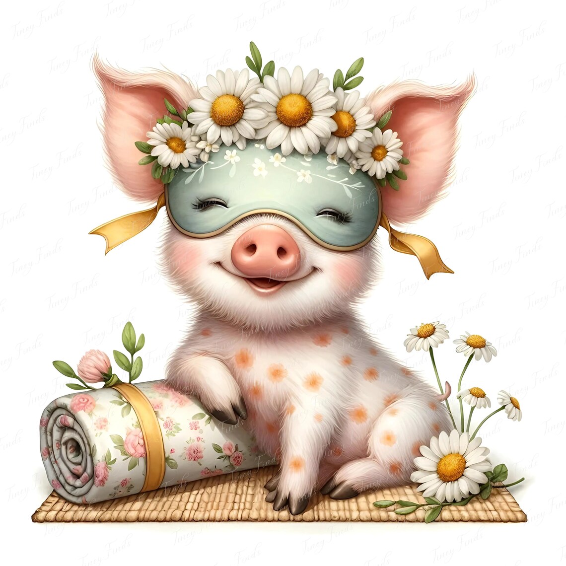 Spa Pig Clipart Bundle: Self-care Animal Art, Commercial Use (JPEG ...
