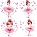 Ballerina Girl Clipart: Pink Tutu, Butterflies, Ballet Dance Print, (12 ...