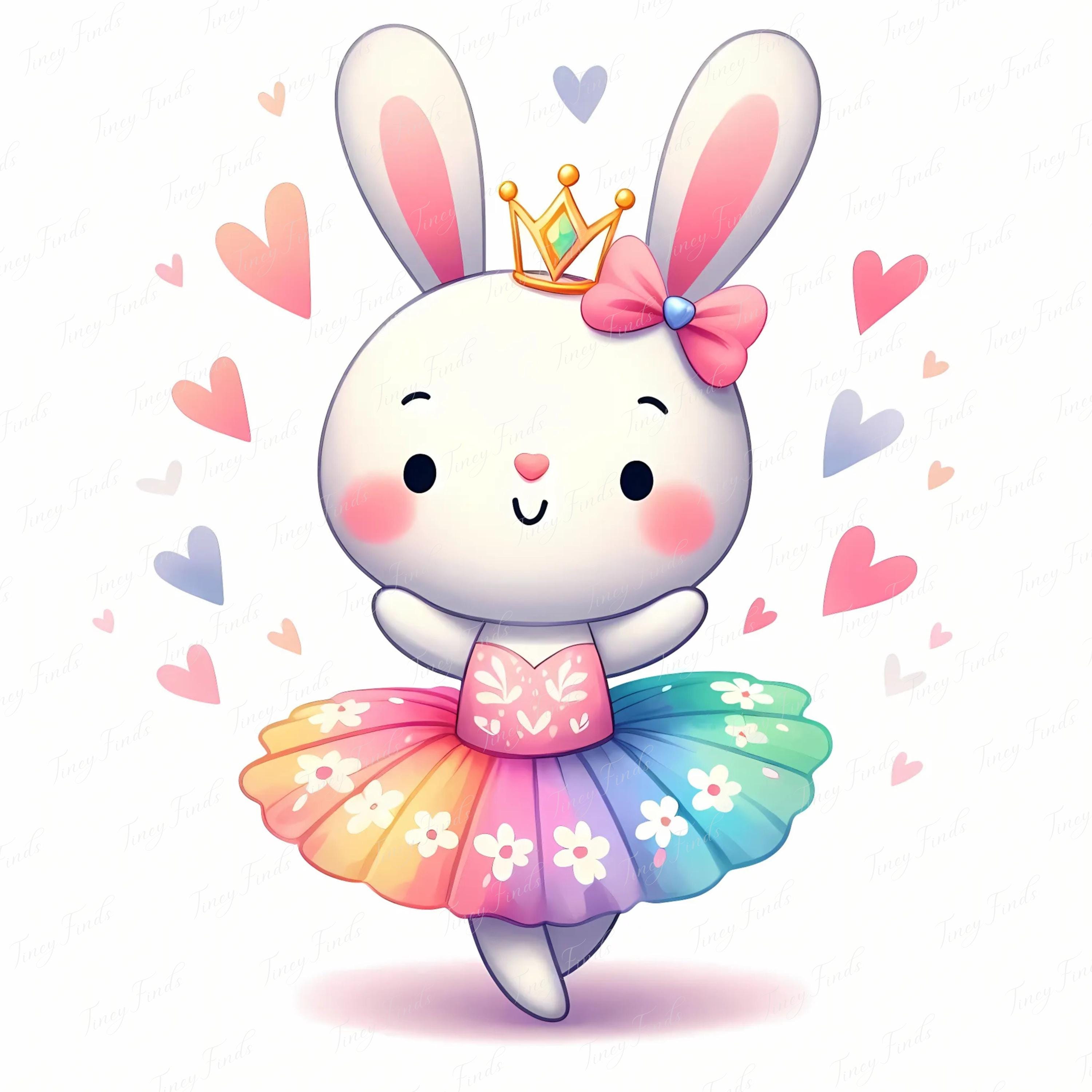 Cute Ballerina Rabbit Clipart | 12 JPEG Pastel Bunny Ballet ...