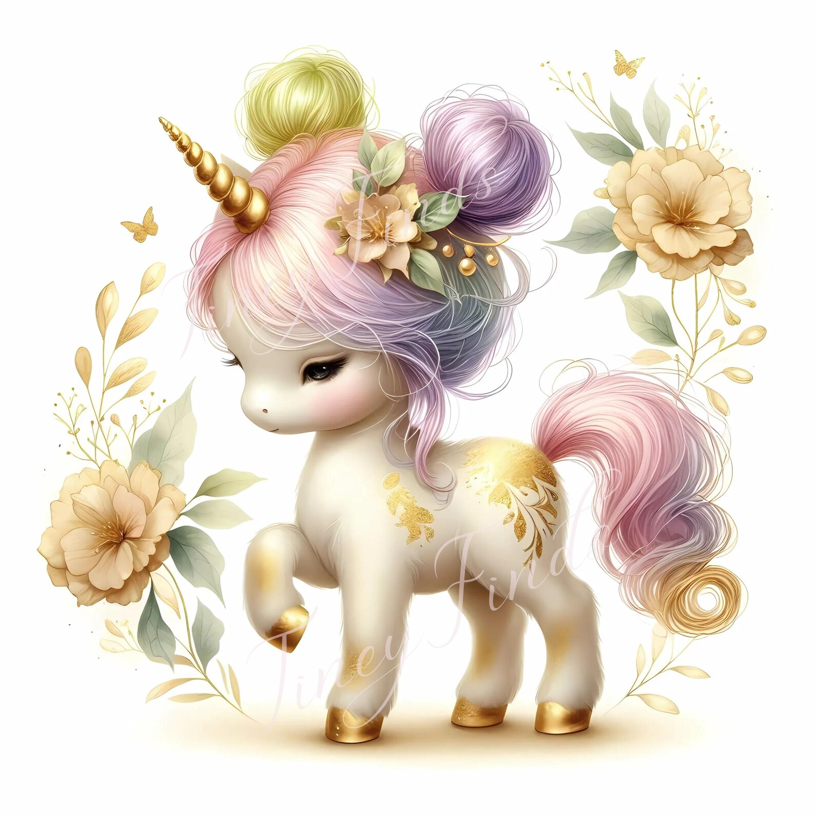 Pastel Unicorn Clipart: High-resolution JPEG Files (digital Download ...