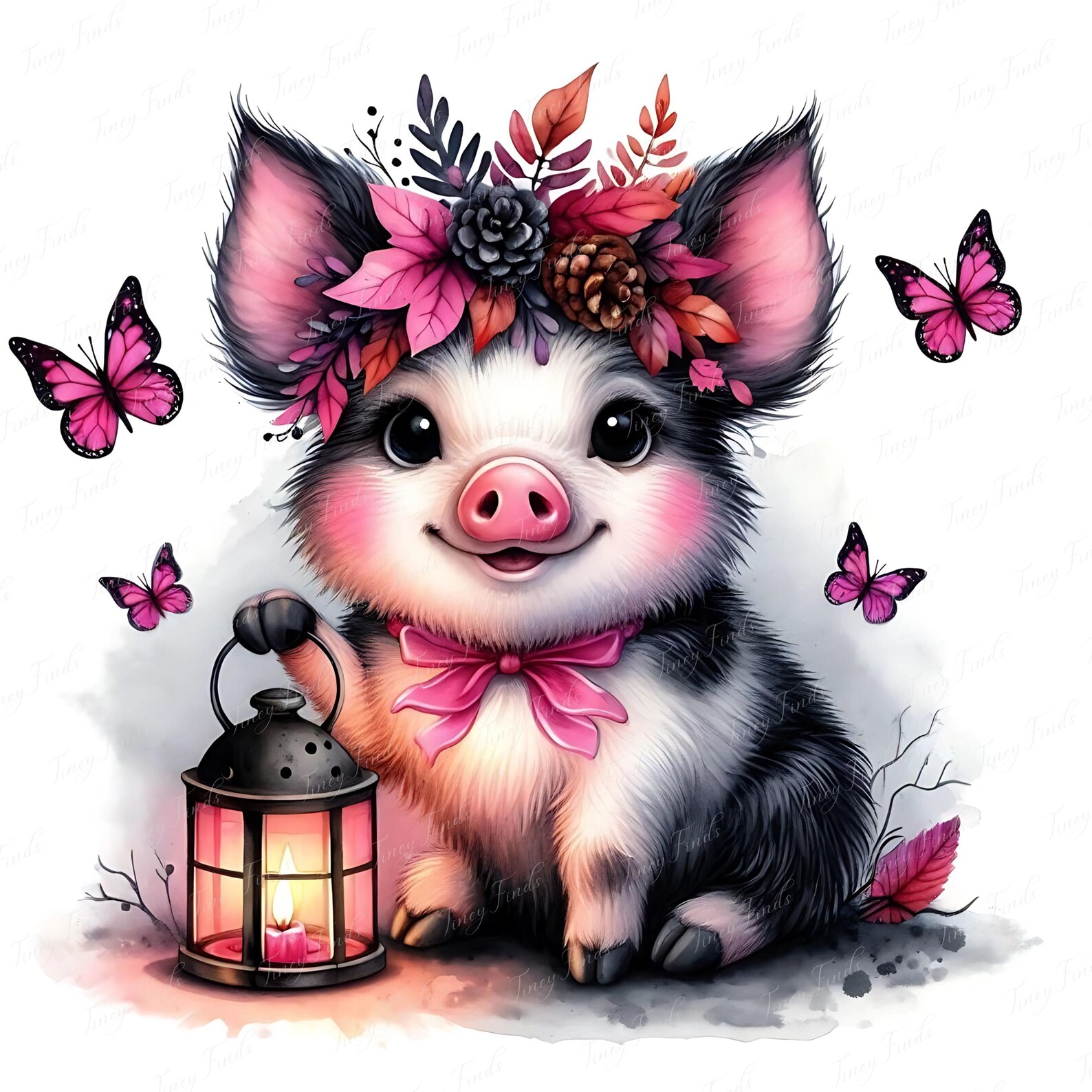 Piglet With Lantern Digital Art: Whimsical Nursery Print (JPEG) - Etsy